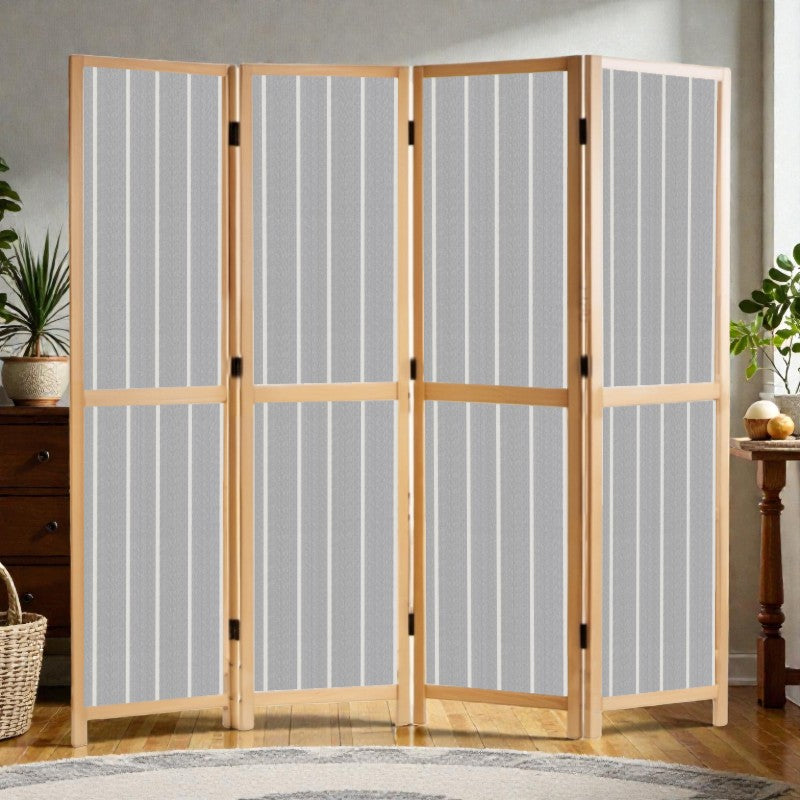 Partition Room Divider - 4-Panel Single-Sided Fabric Folding Screen Ro ...