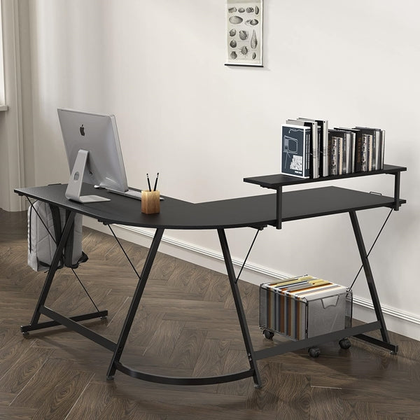 Computer Workstation Desk - L-Shape Corner Wood Computer Workstation D ...