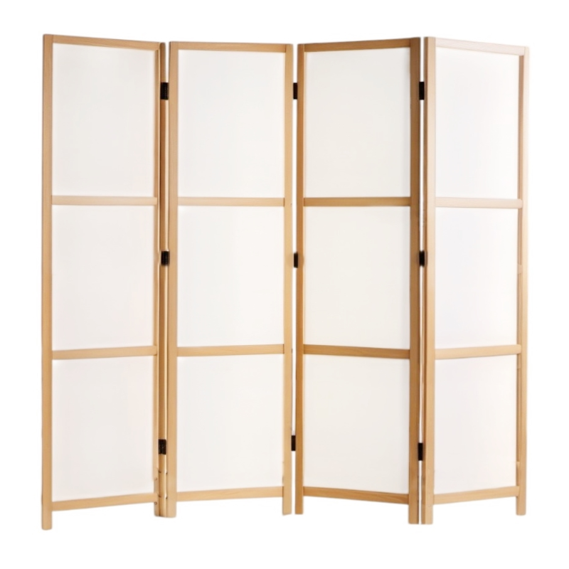Partition Room Divider - Sturdy White 4-Panel Folding Privacy Screen R ...